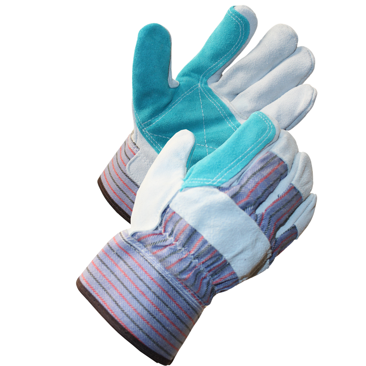 Prime Safety Solutions Split Cowhide Leather Double Palm Gloves With R ...