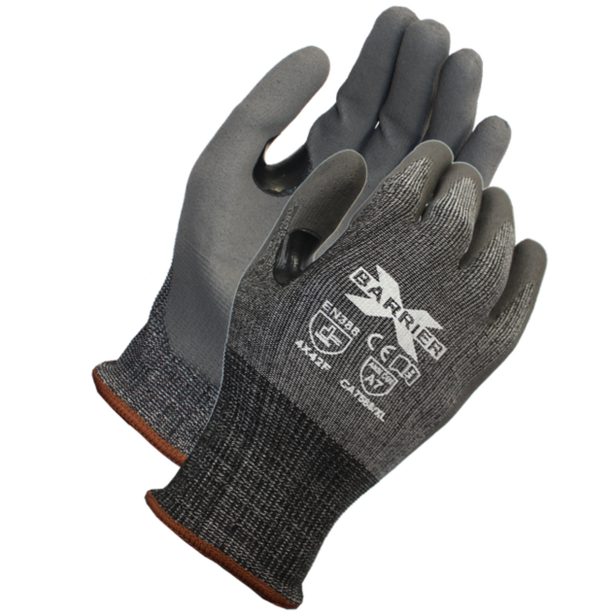XBARRIER Cut Level A7, 18 Gauge, Gray Luxfoam Coated Gloves CA7588R 12 ...
