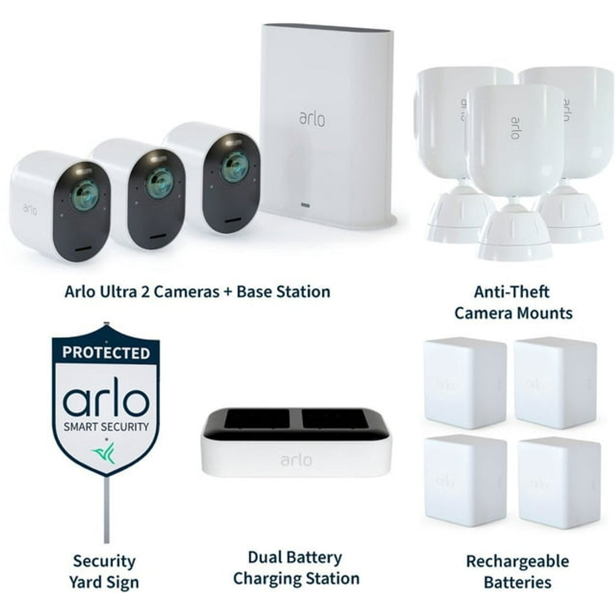 Arlo - Ultra 2 Spotlight 3-Camera Security Bundle Indoor/Outdoor Wirel ...