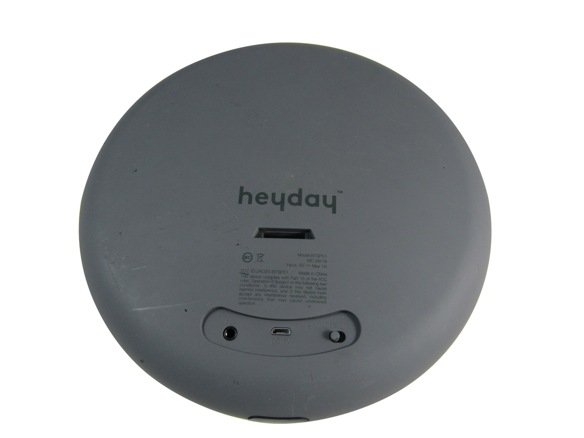 Heyday Round Portable Bluetooth Speaker Gray Gold Rechargeable Lightly ...